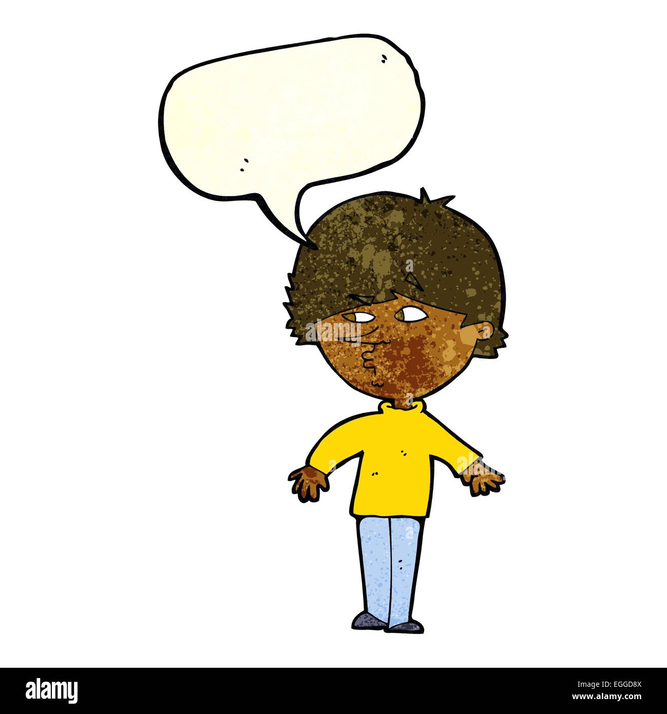 cartoon suspicious man looking over shoulder with speech bubble Stock ...