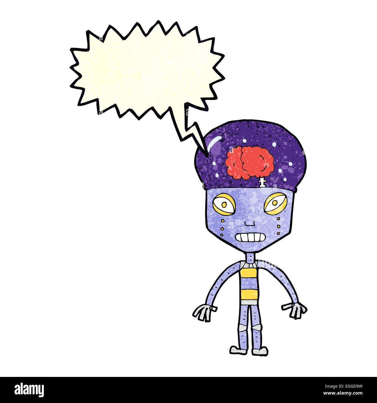 cartoon weird robot with speech bubble Stock Vector Image & Art - Alamy
