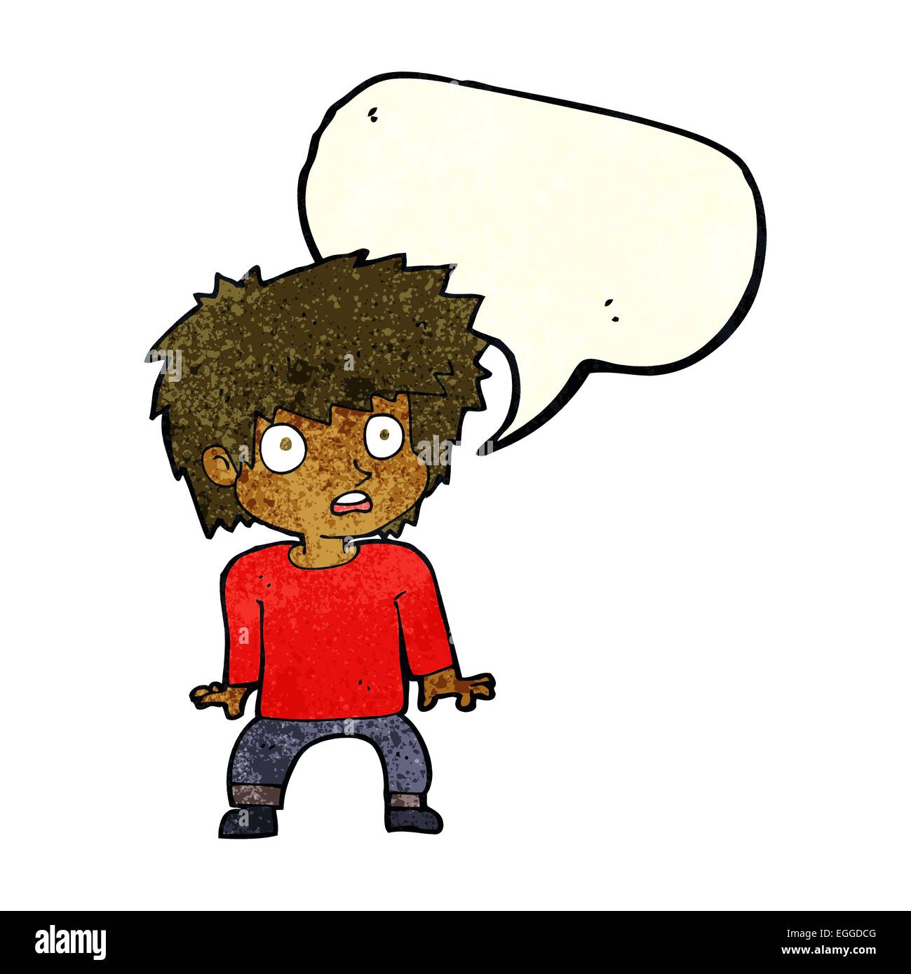 cartoon frightened boy with speech bubble Stock Vector Image & Art - Alamy