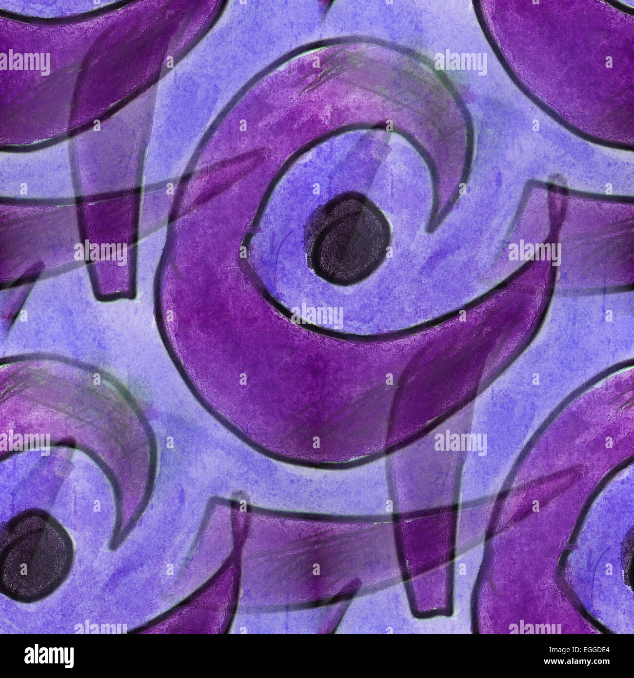 blots watercolor purple figures painting seamless background Stock ...