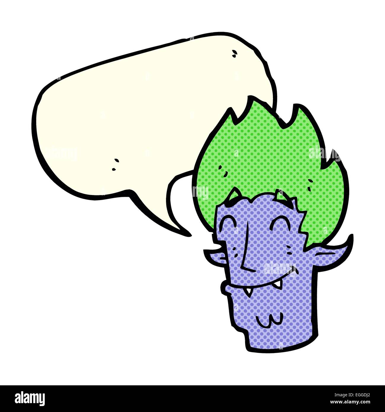 cartoon happy vampire head with speech bubble Stock Vector Image & Art ...