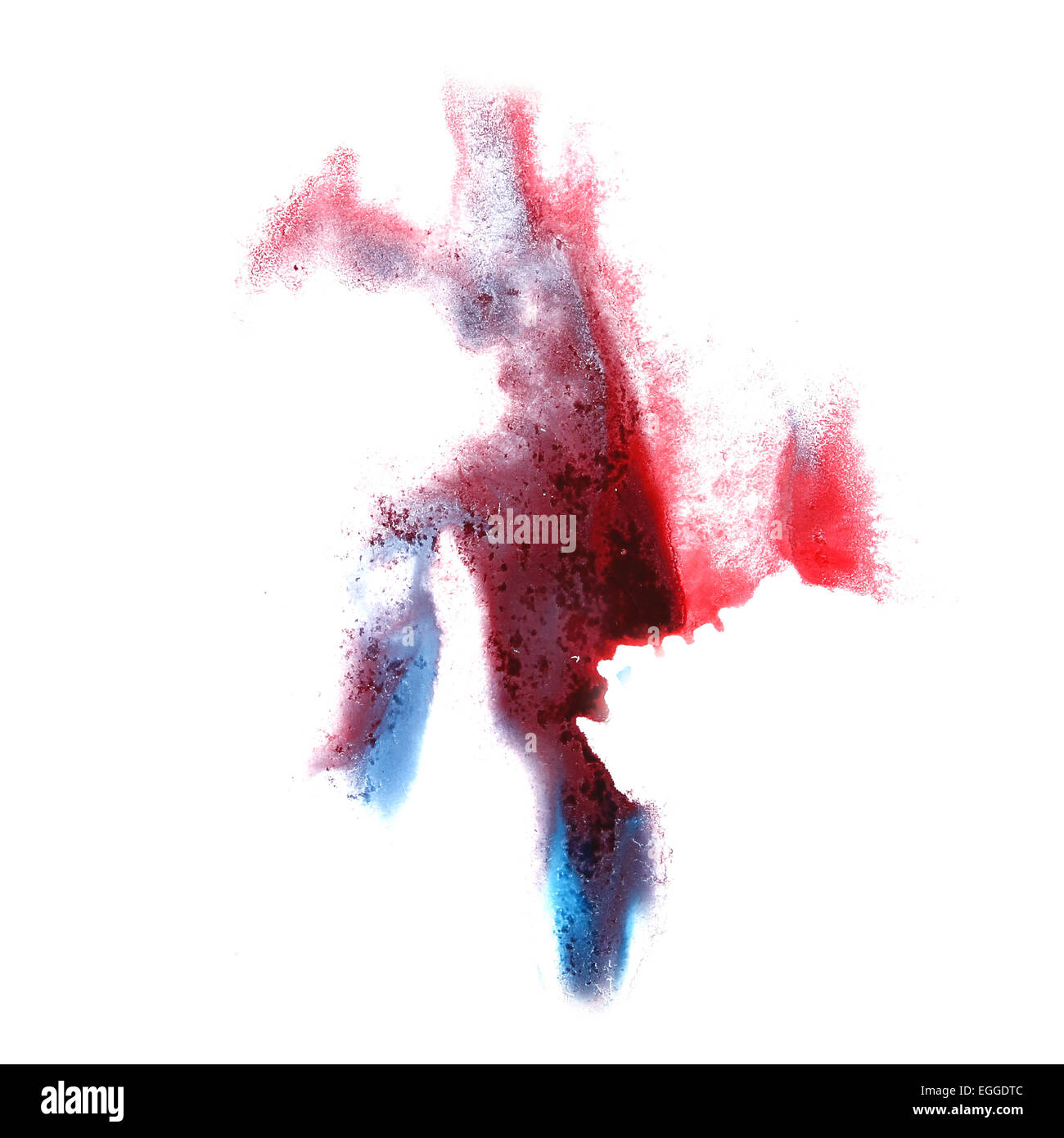 ink blot blue, burgundy splatter background isolated on white h Stock ...