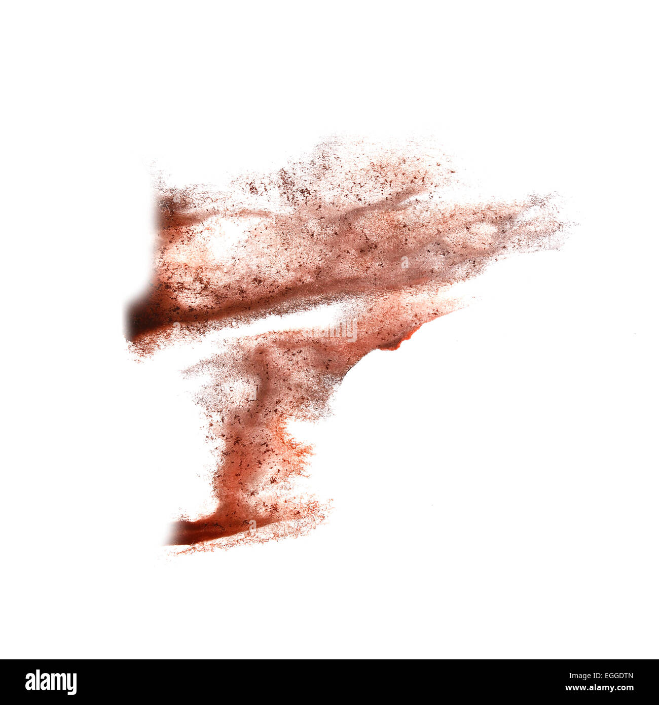 ink blot brown splatter background isolated on white hand painte Stock ...