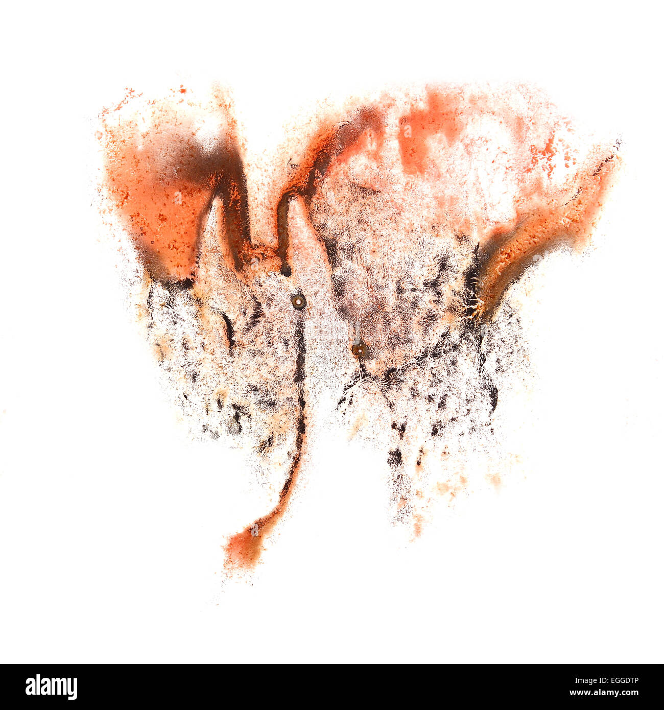 ink blot brown, black splatter background isolated on white hand Stock ...