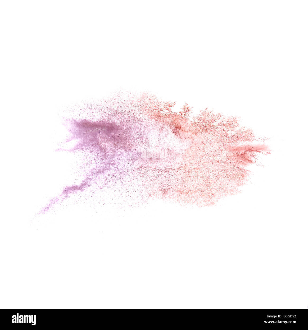 ink blot purple, brown splatter background isolated on white han Stock ...
