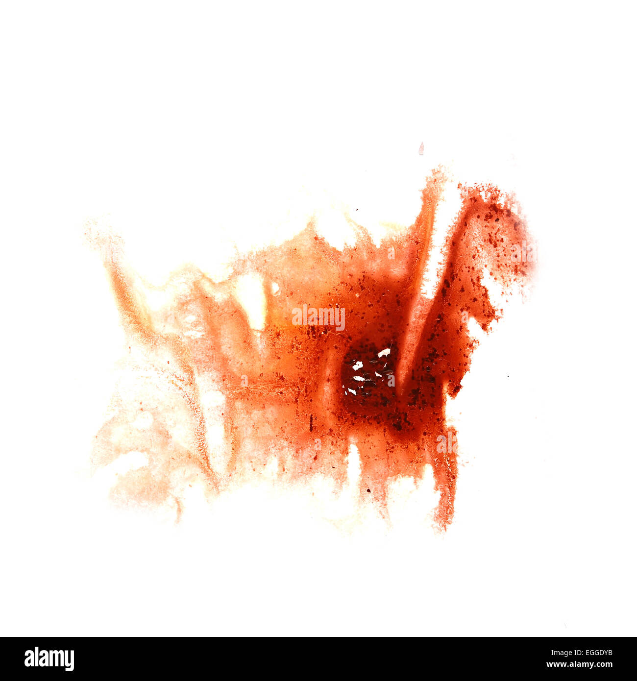 ink blot red splatter background isolated on white hand painted Stock ...