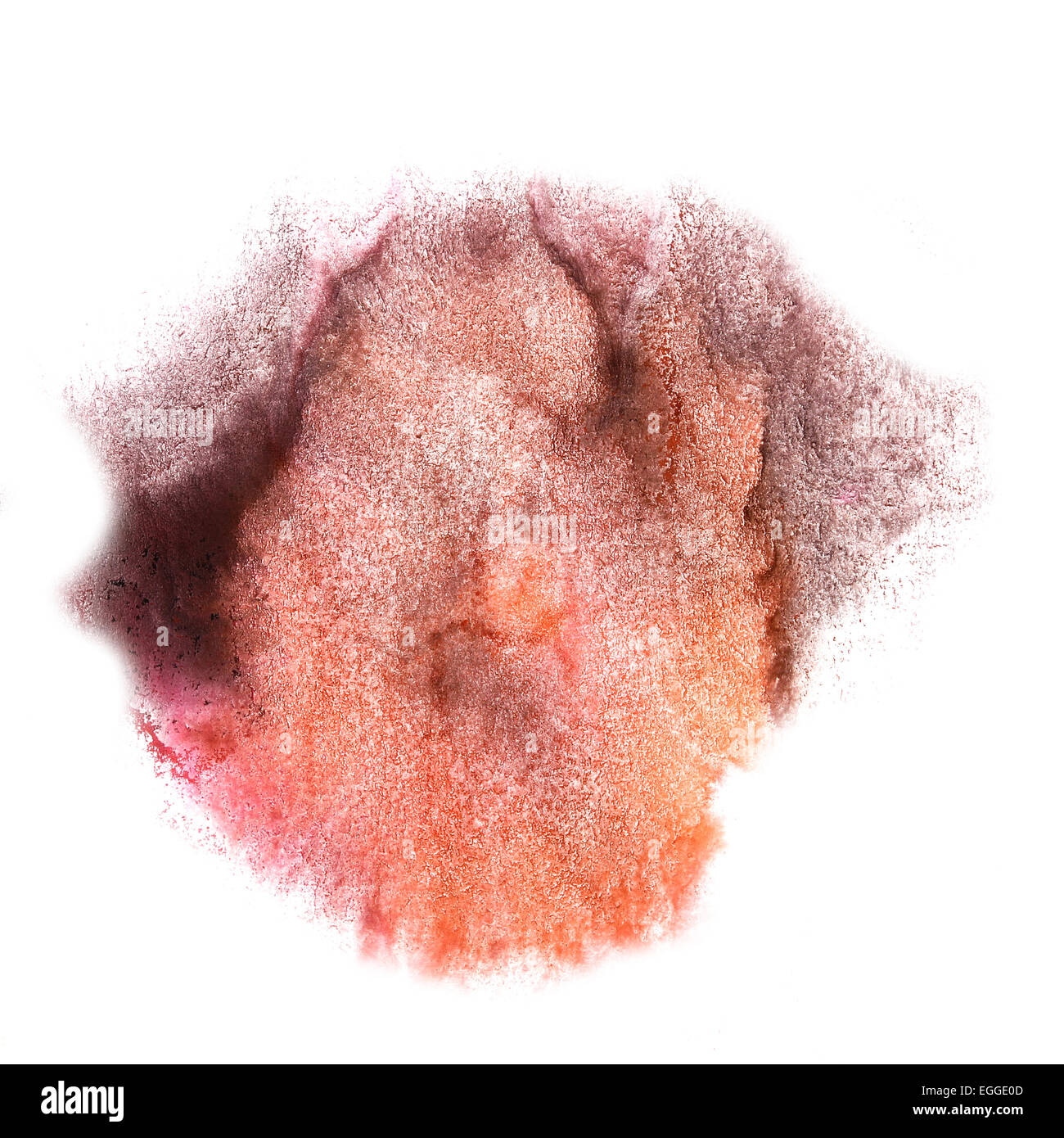 ink blot splatter background black, brown isolated on white hand Stock ...