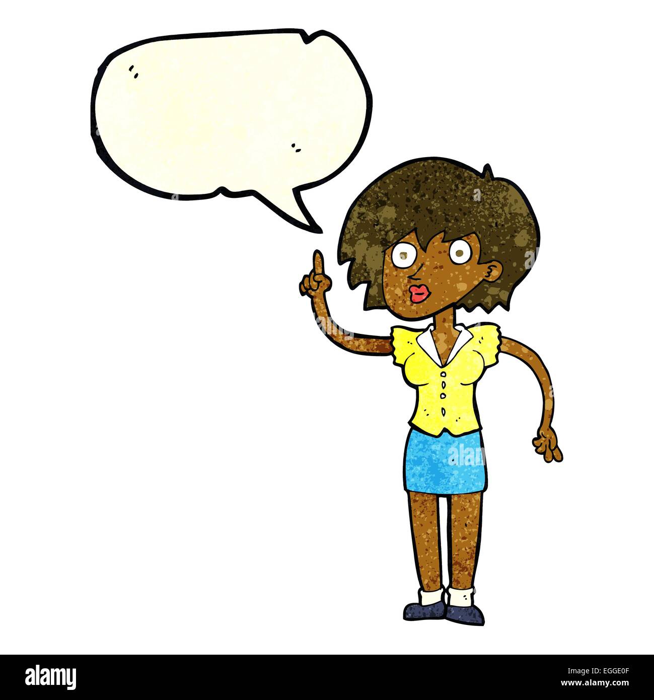 Cartoon woman question speech Cut Out Stock Images & Pictures - Alamy