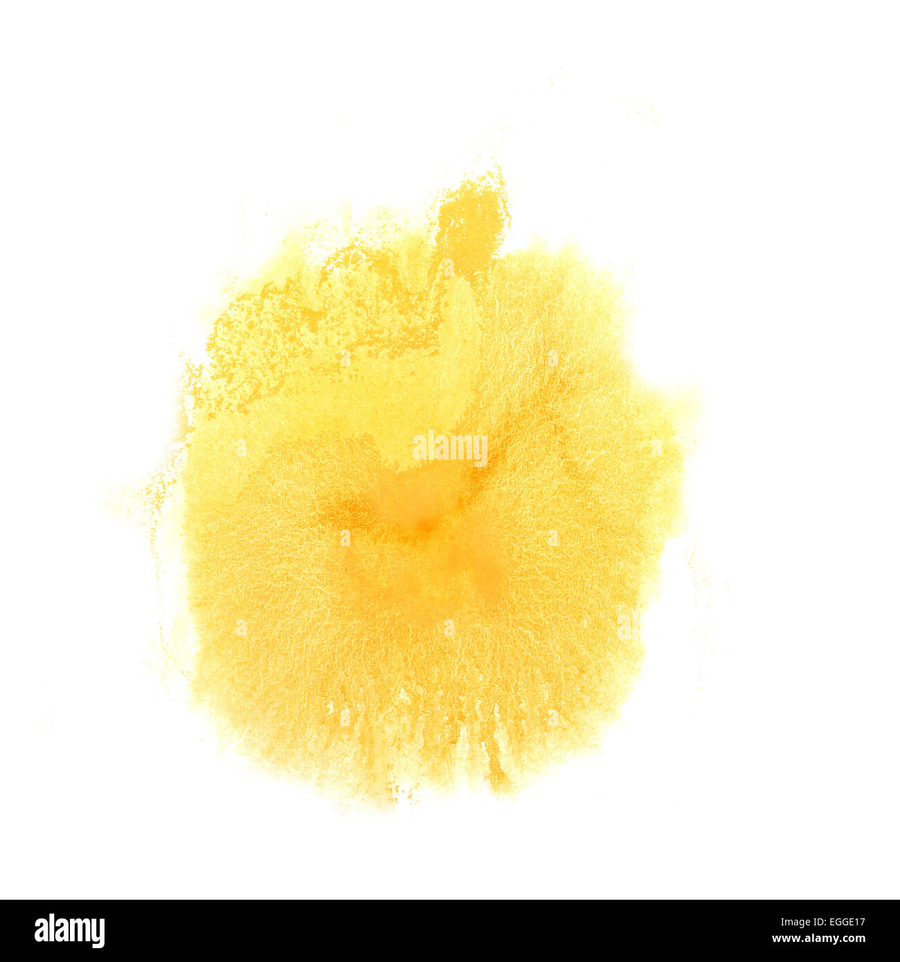 ink blot splatter background yellow isolated on white hand paint Stock ...