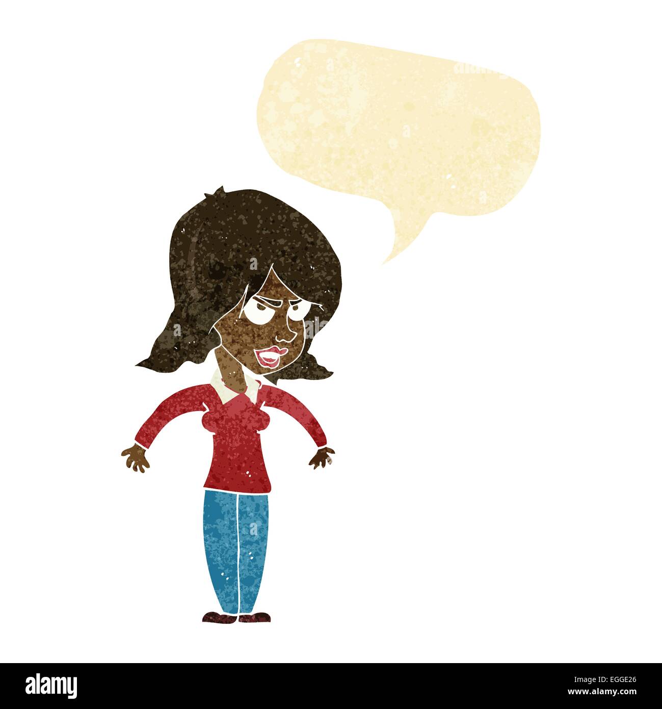 cartoon mean woman with speech bubble Stock Vector Image & Art - Alamy