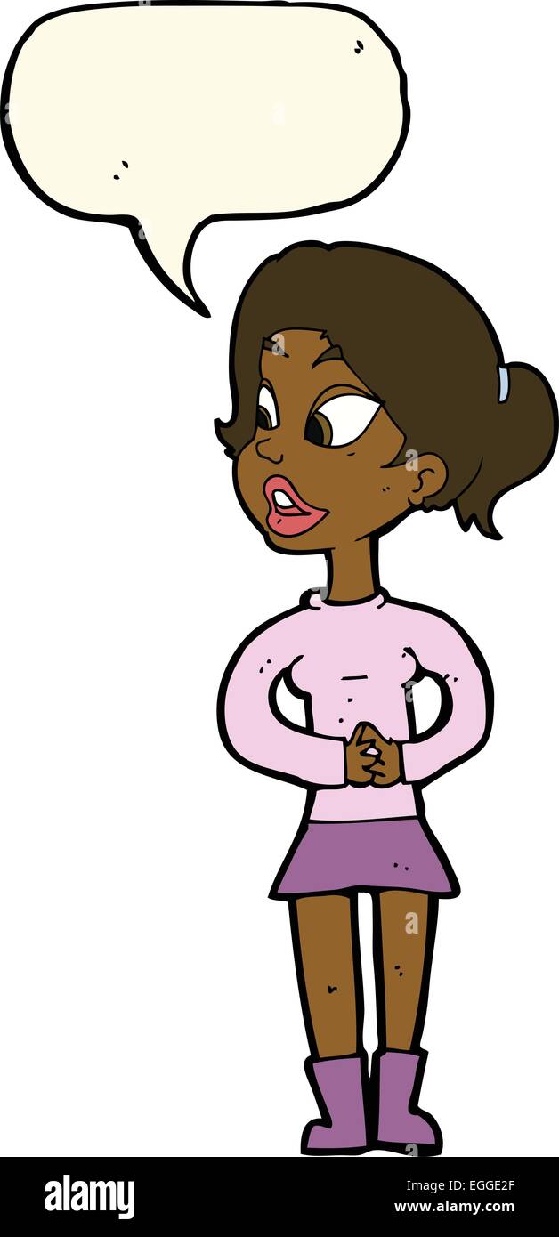 cartoon girl talking with speech bubble Stock Vector Image & Art - Alamy