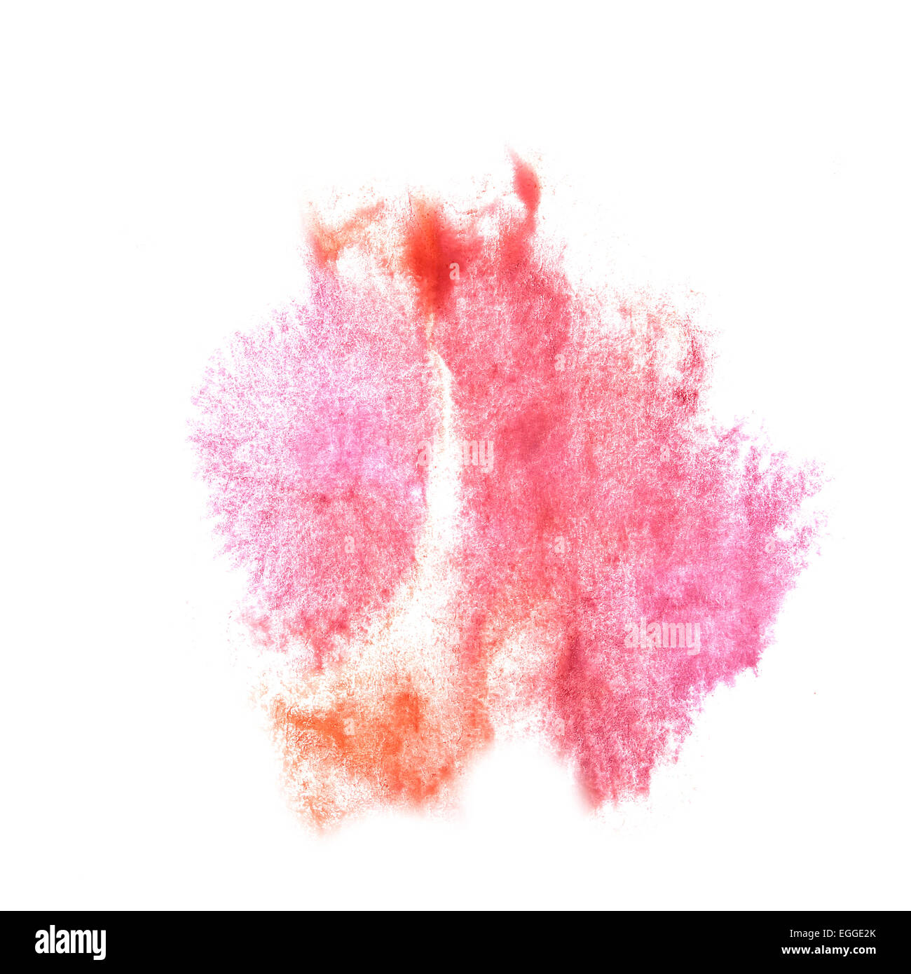 ink blot splatter pink, brown background isolated on white hand Stock ...