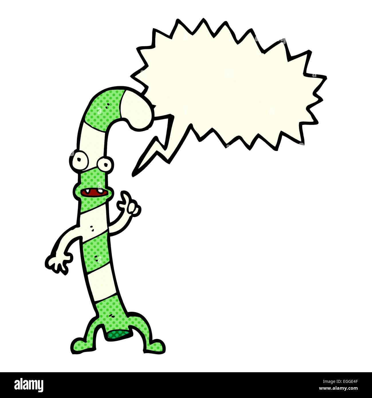 cartoon dancing christmas candy cane with speech bubble Stock Vector ...