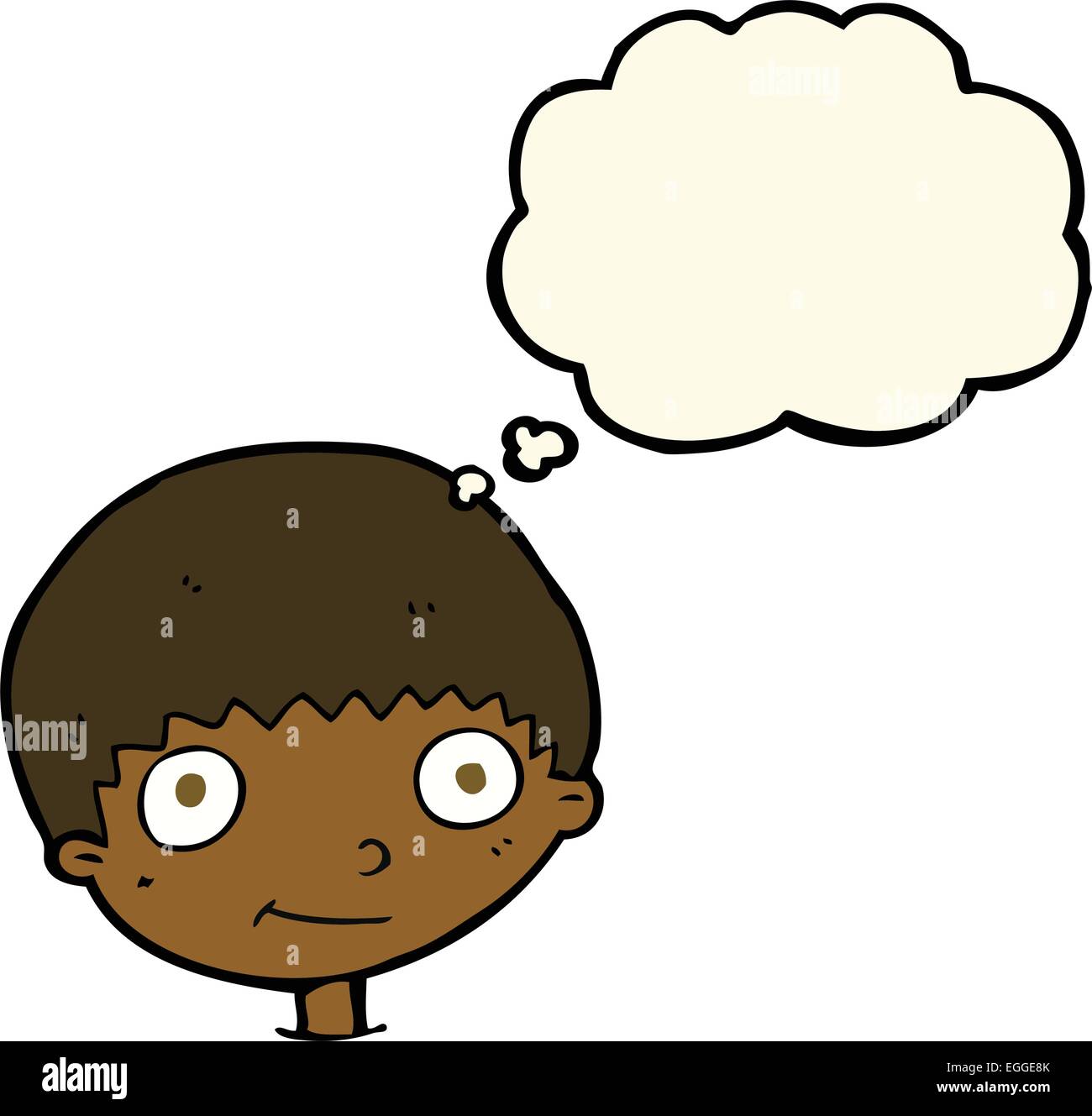 cartoon happy boy with thought bubble Stock Vector Image & Art - Alamy