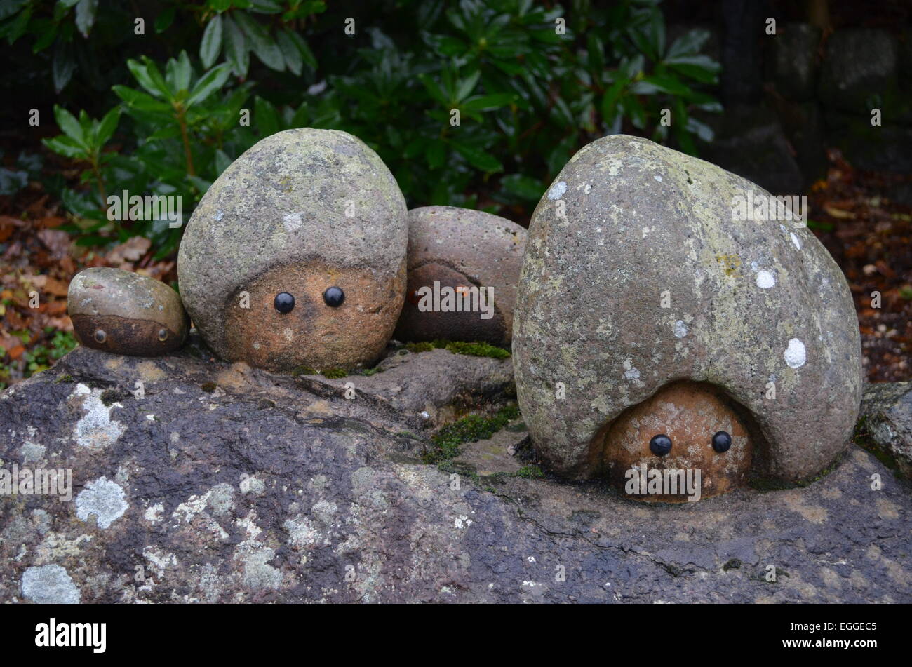 Beachcomber Art, Mushroom Rock People Stock Photo - Alamy