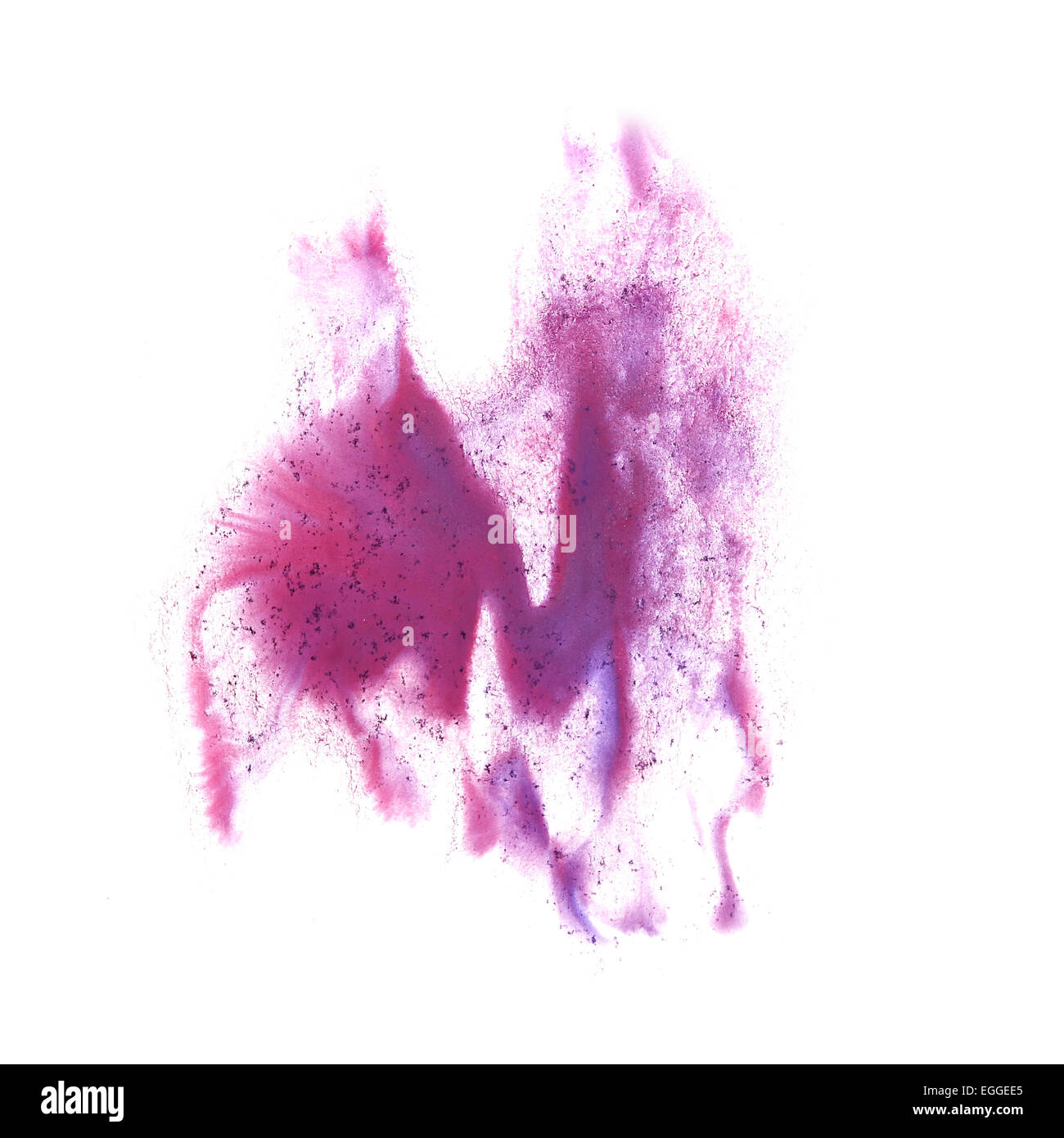 ink blot splatter violet background isolated on white hand paint Stock ...