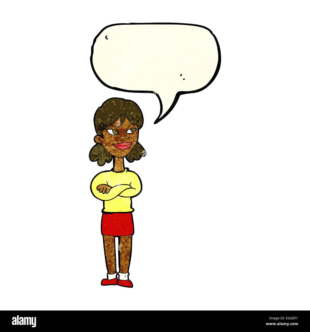 cartoon smug woman with speech bubble Stock Vector Image & Art - Alamy