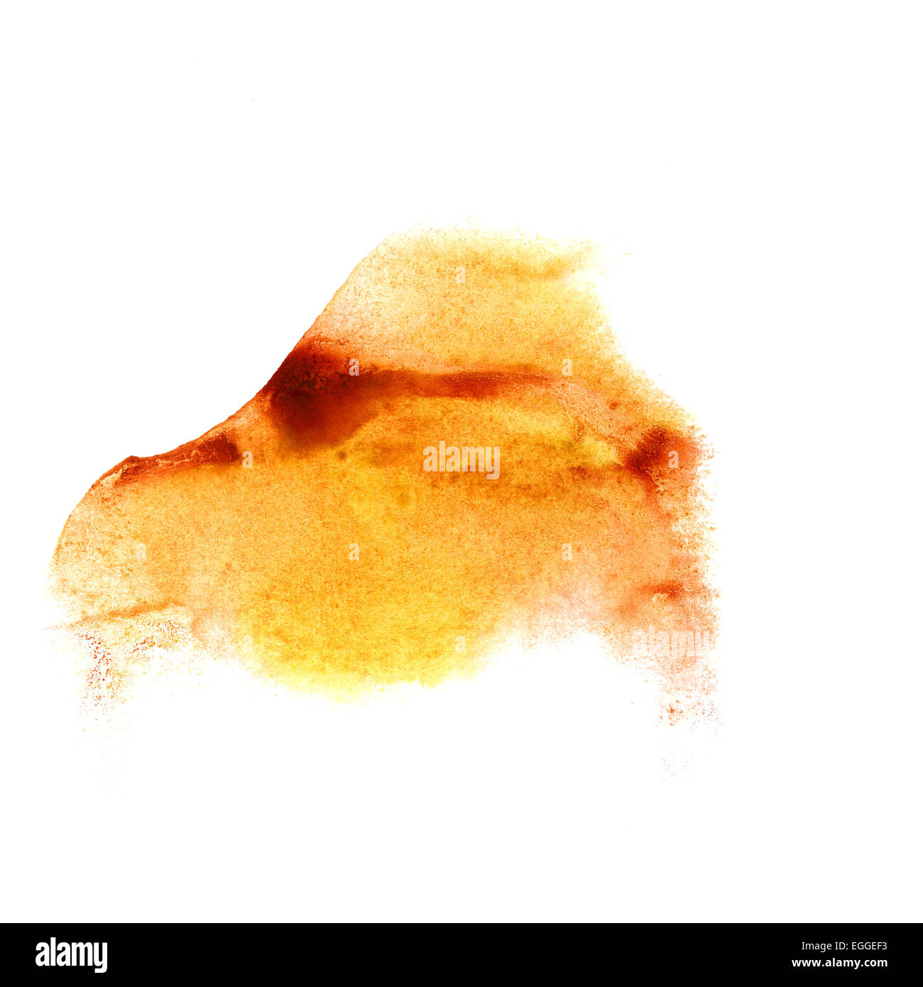 ink blot yellow splatter background isolated on white hand painted ...