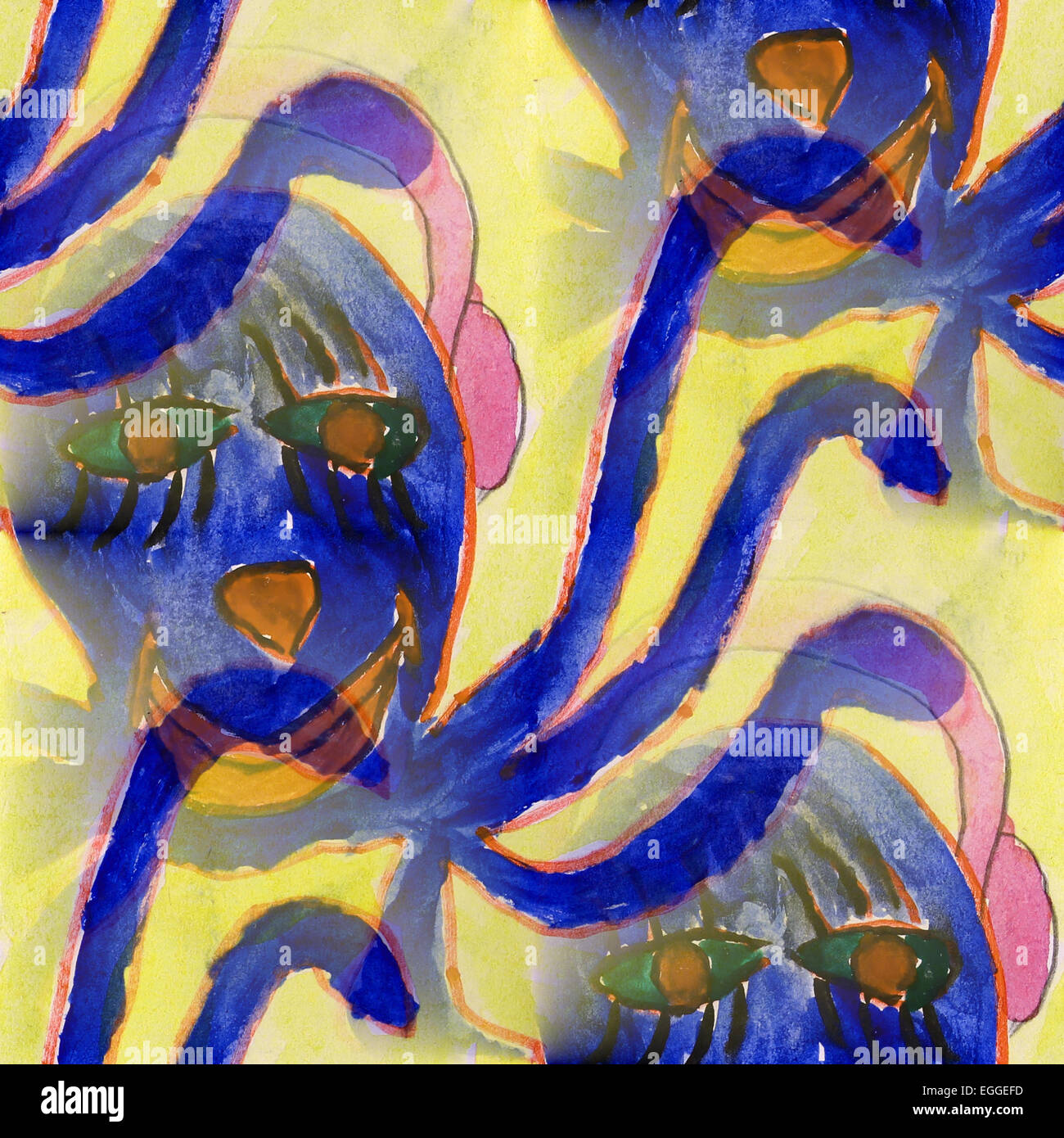 ink blue monster blot splatter background isolated on white hand Stock ...