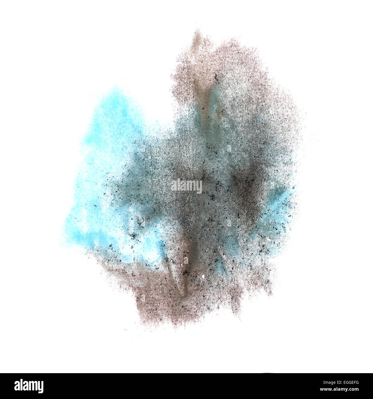 ink blue, black blot splatter background isolated on white hand Stock ...