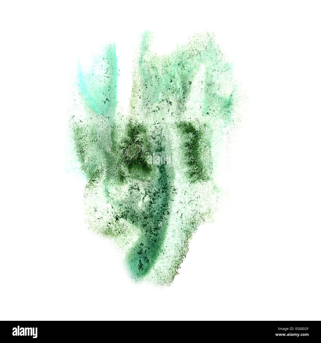 ink green, black blot splatter background isolated on white hand Stock ...