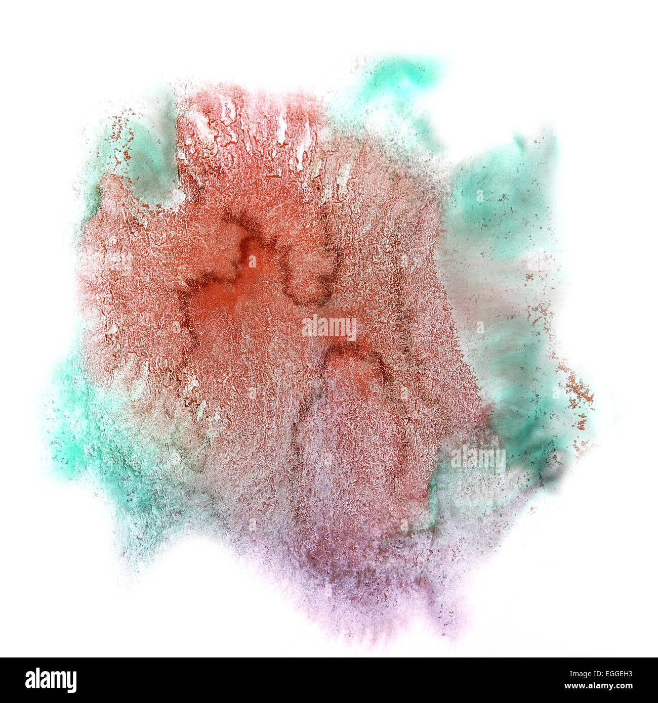 ink green, burgundy blot splatter background isolated on white h Stock ...