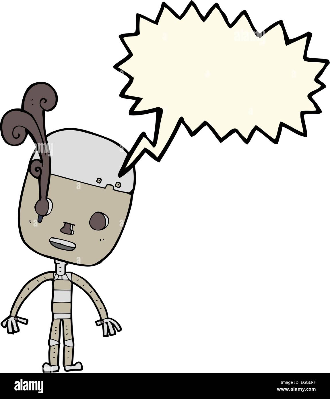 cartoon sad robot with speech bubble Stock Vector Image & Art - Alamy