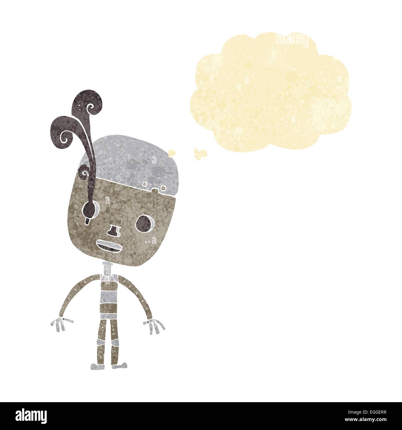 cartoon sad robot with thought bubble Stock Vector Image & Art - Alamy