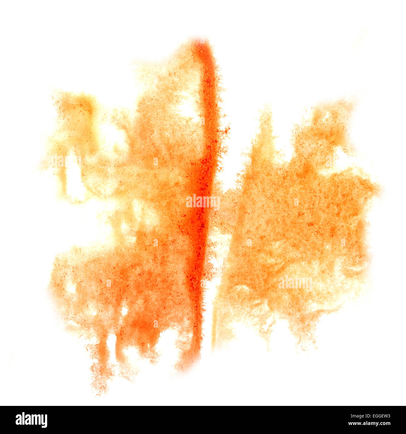 ink orange blot splatter background isolated on white hand pain Stock ...