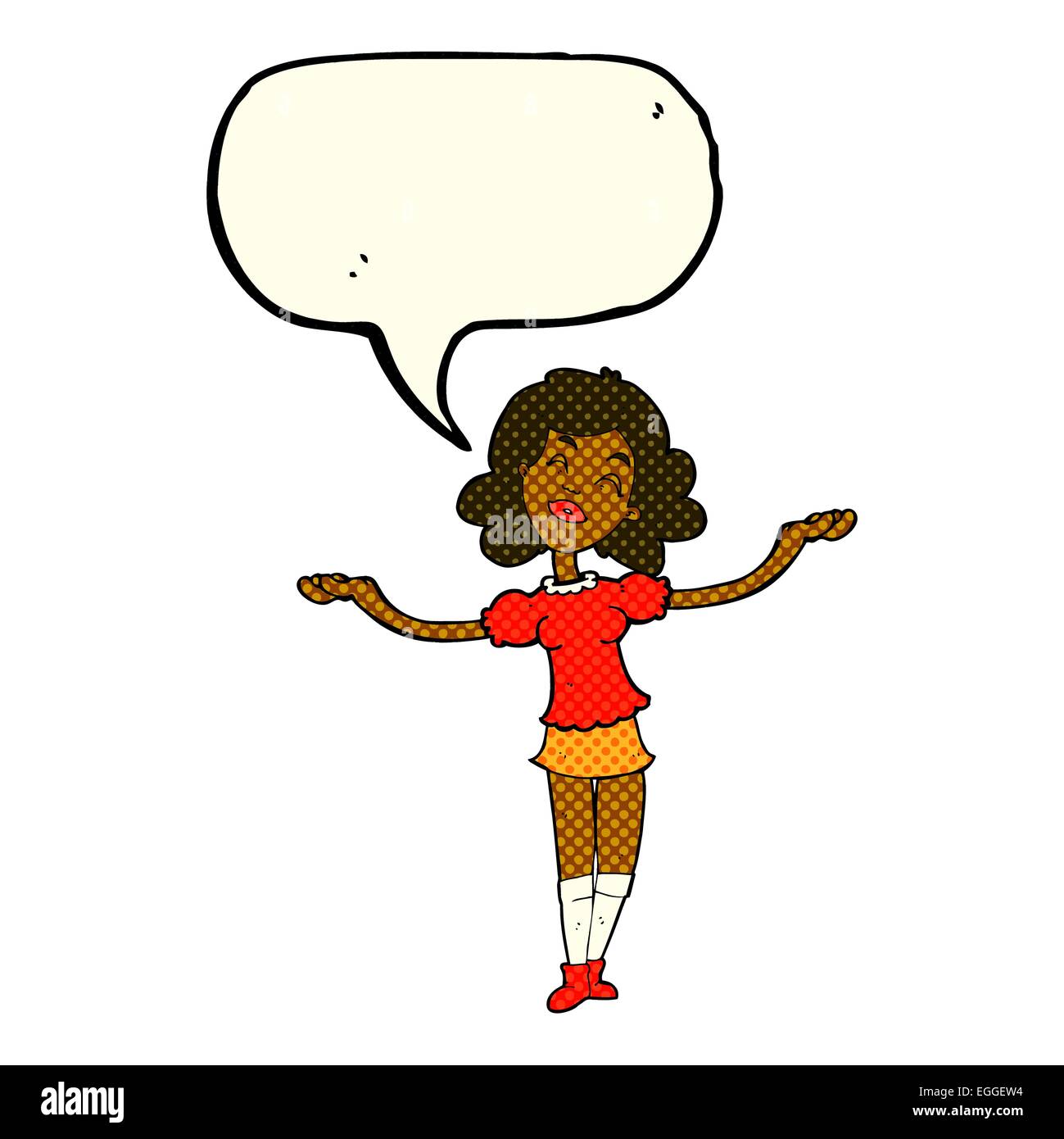 cartoon woman taking praise with speech bubble Stock Vector Image & Art ...