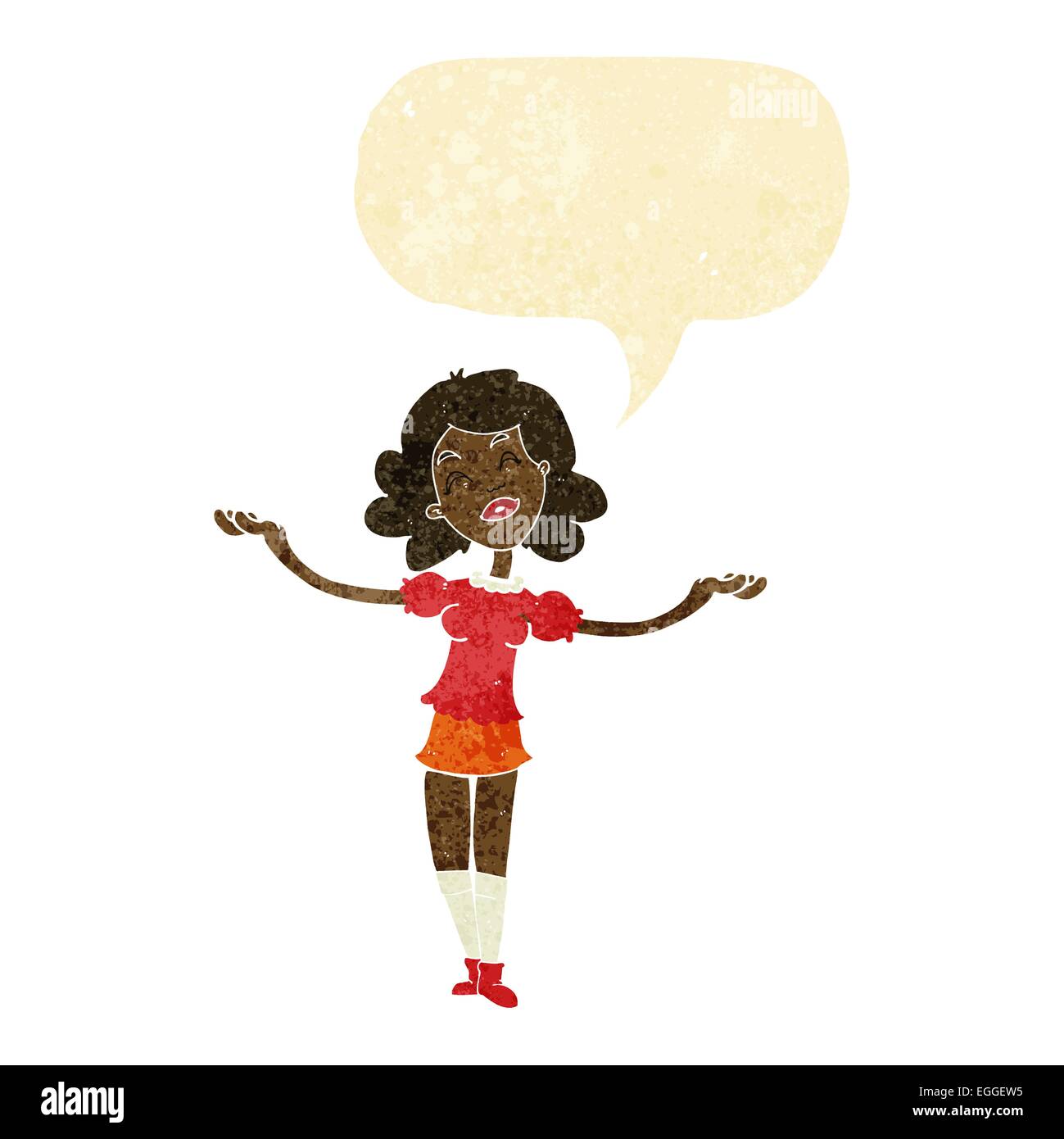 cartoon woman taking praise with speech bubble Stock Vector Image & Art ...