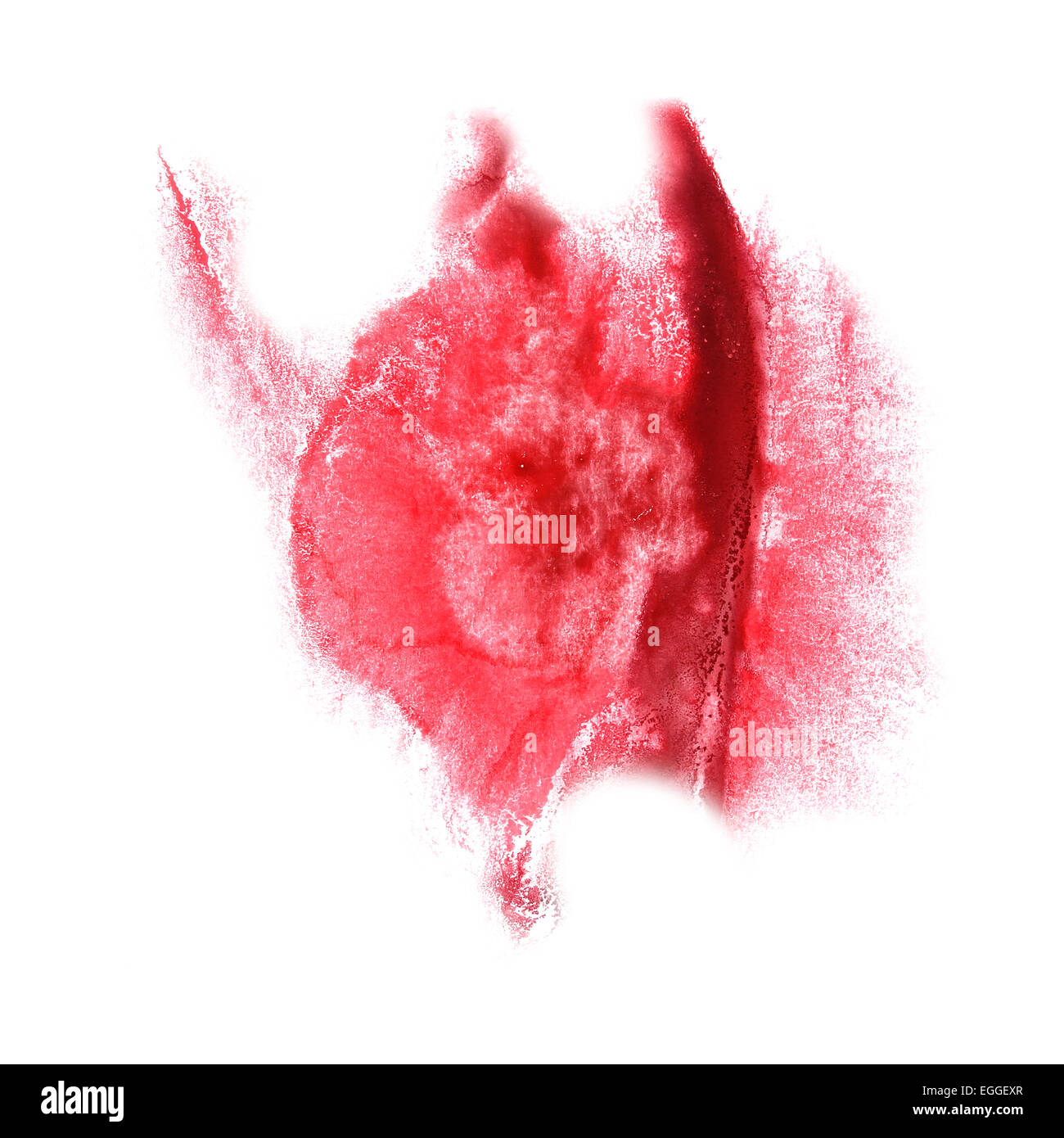 ink red blot splatter background isolated on white hand painted Stock ...