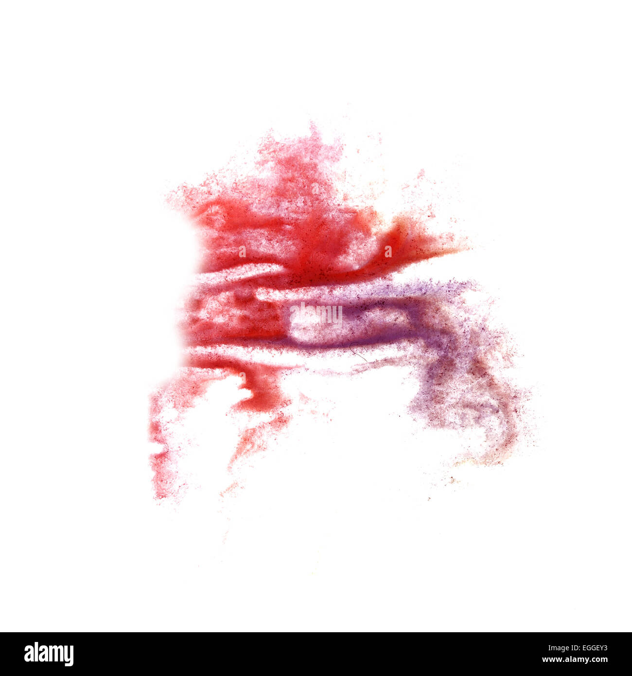 ink red blot splatter background isolated on white hand painted Stock ...