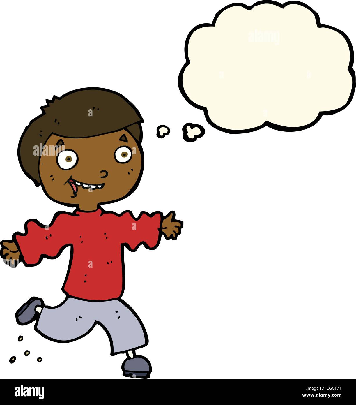 cartoon excited boy with thought bubble Stock Vector Image & Art - Alamy