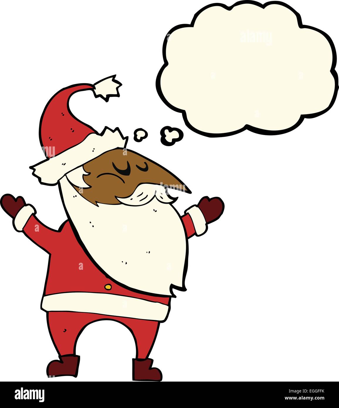 cartoon santa claus with thought bubble Stock Vector Image & Art - Alamy