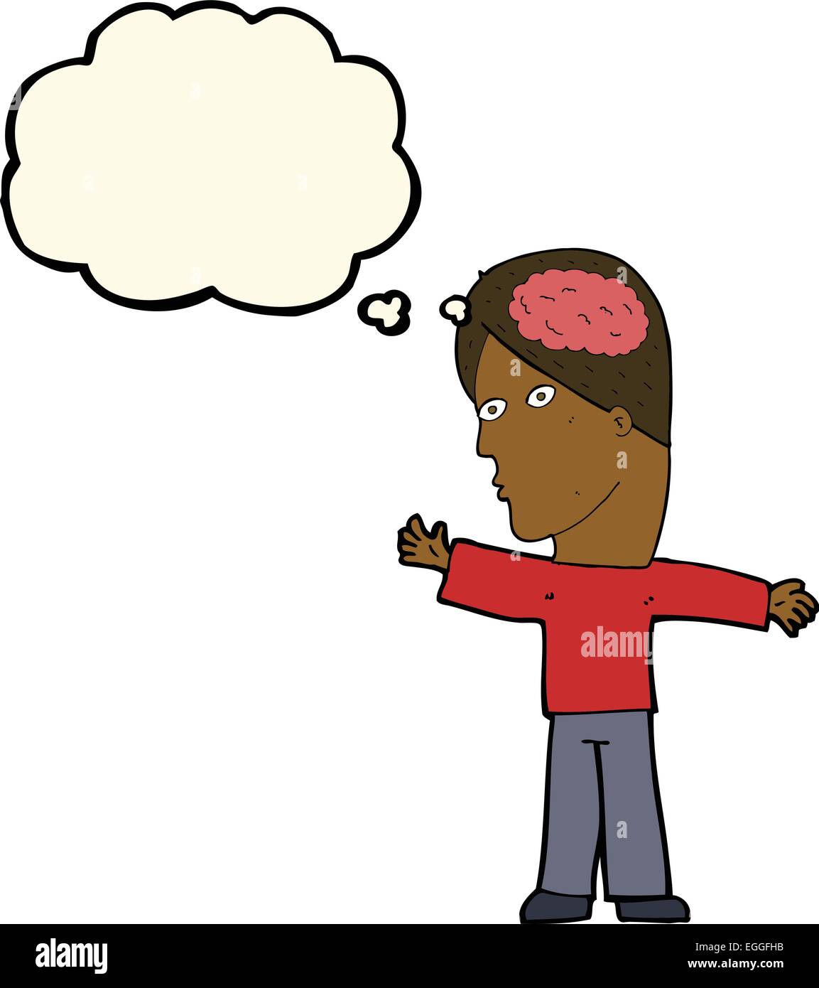 Cartoon brain thought bubble Cut Out Stock Images & Pictures - Alamy