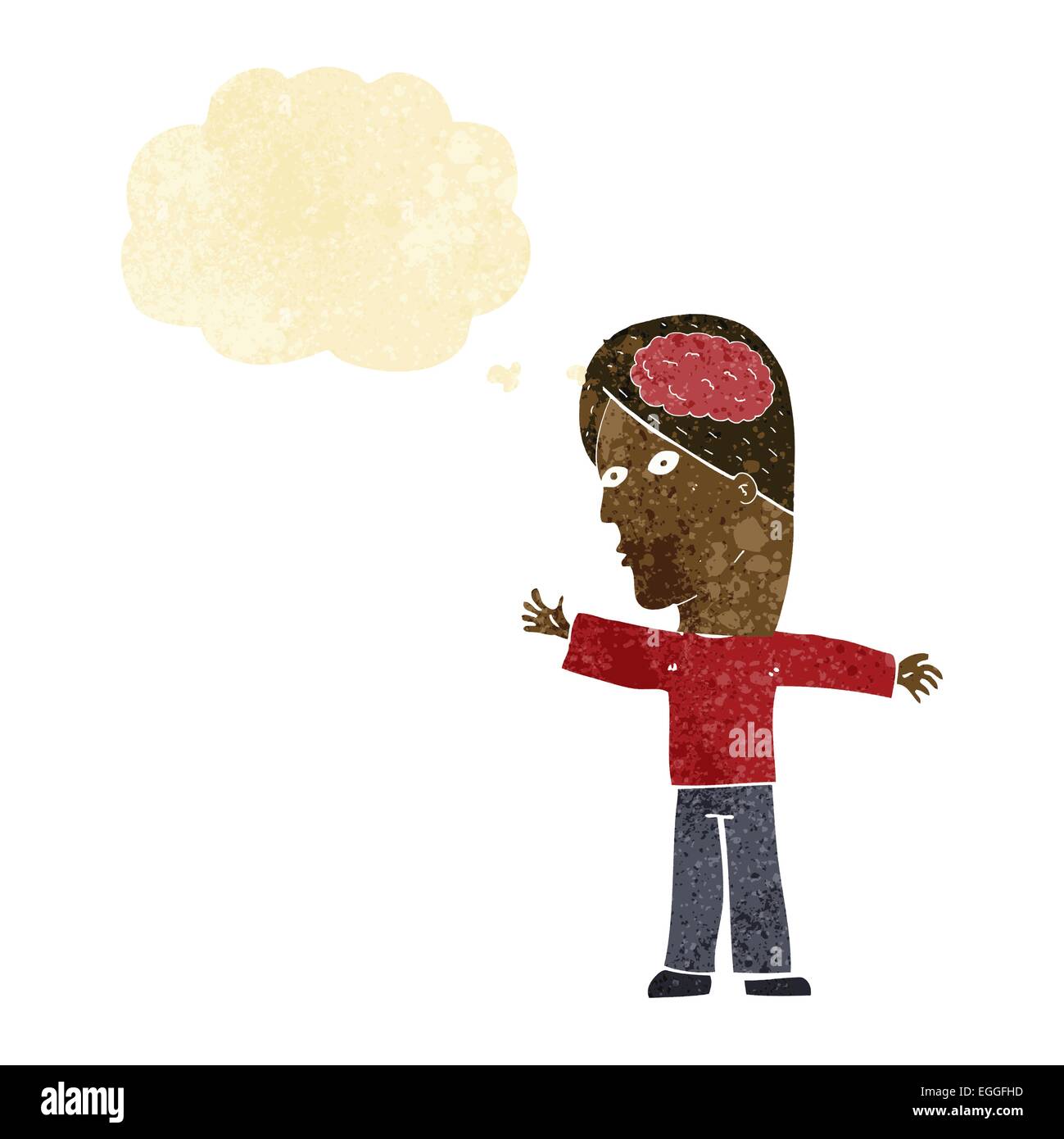 Cartoon man brain thought bubble hi-res stock photography and images ...