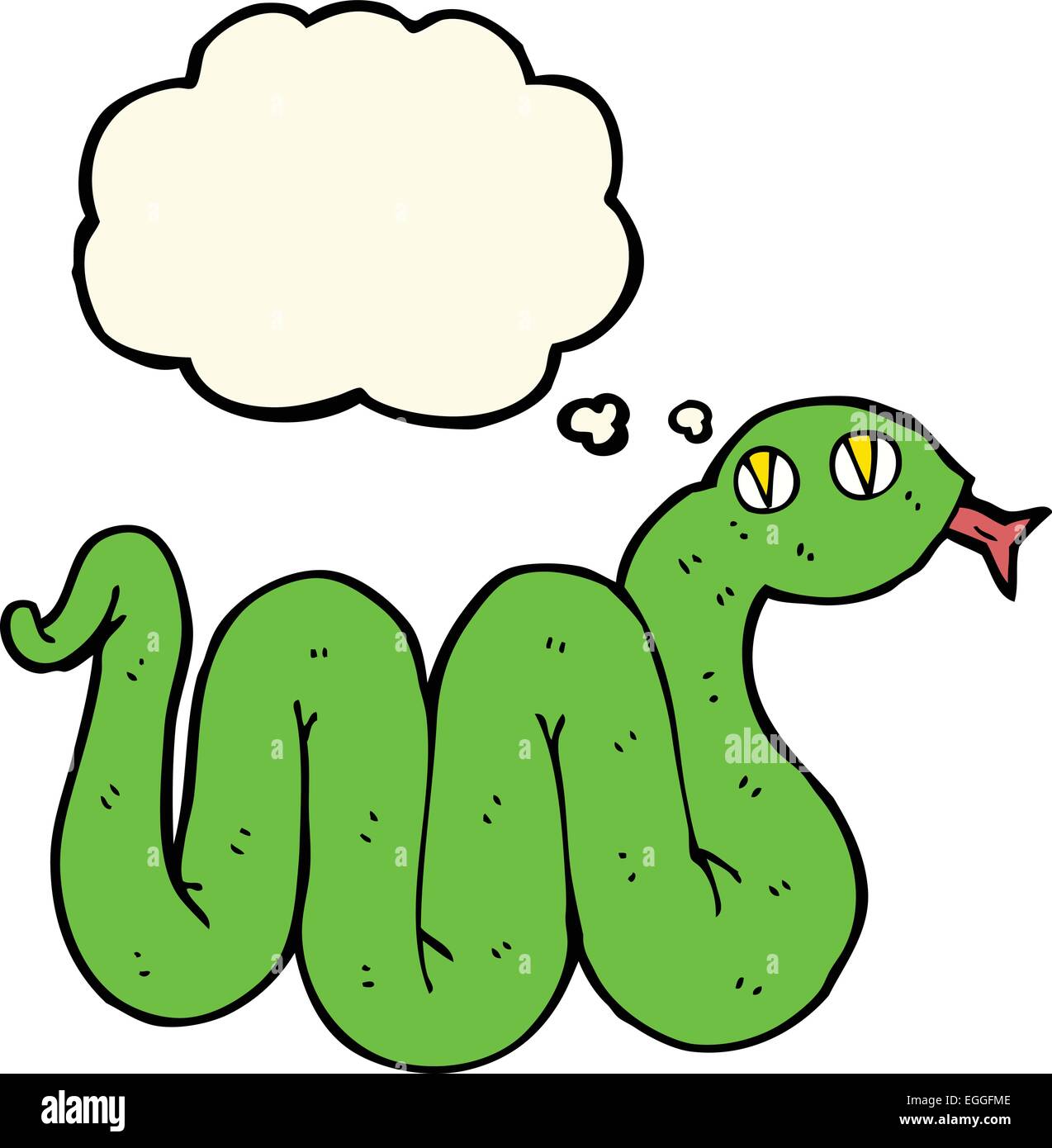 funny cartoon snake with thought bubble Stock Vector Image & Art - Alamy
