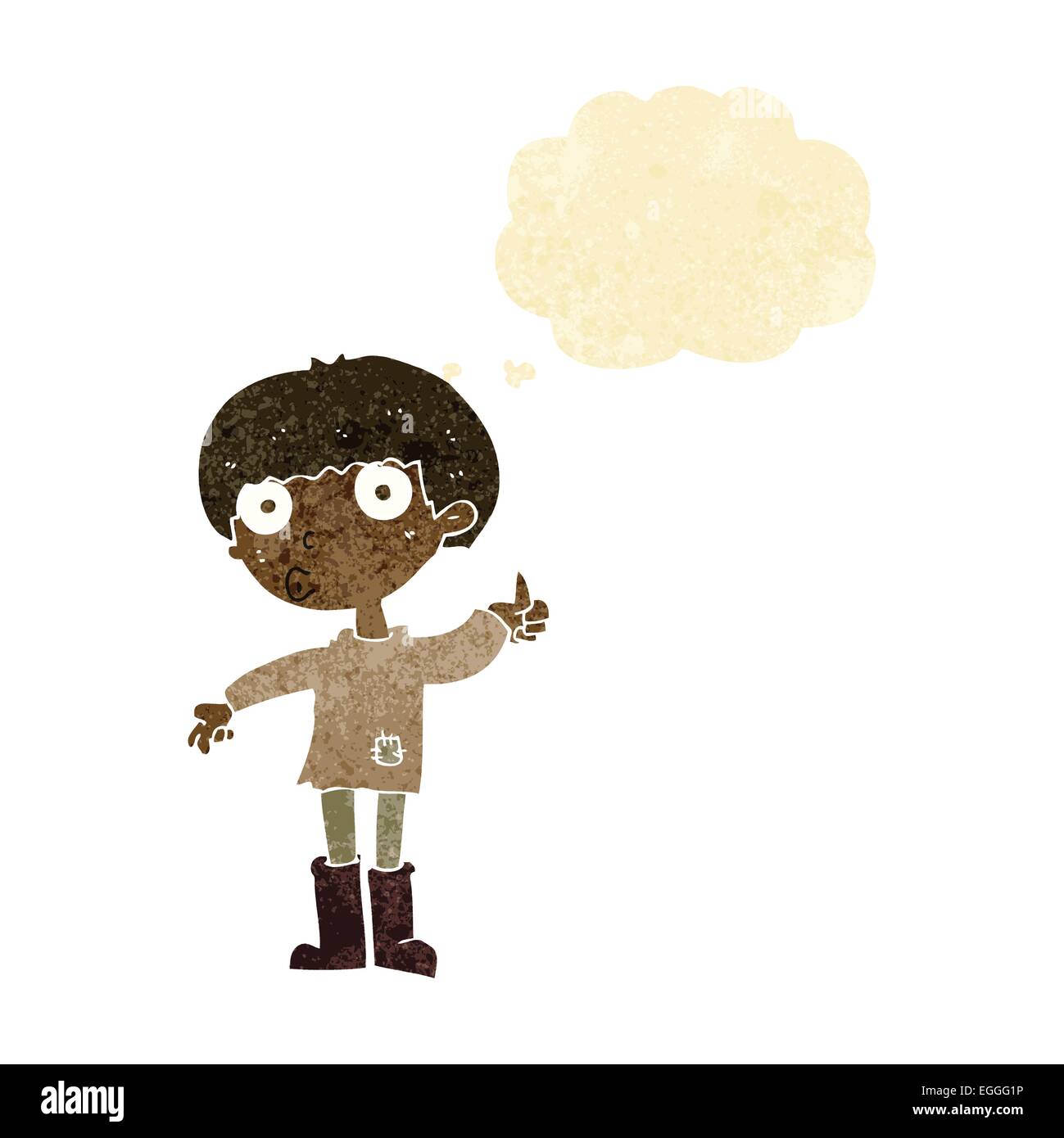 cartoon boy asking question with thought bubble Stock Vector Image ...