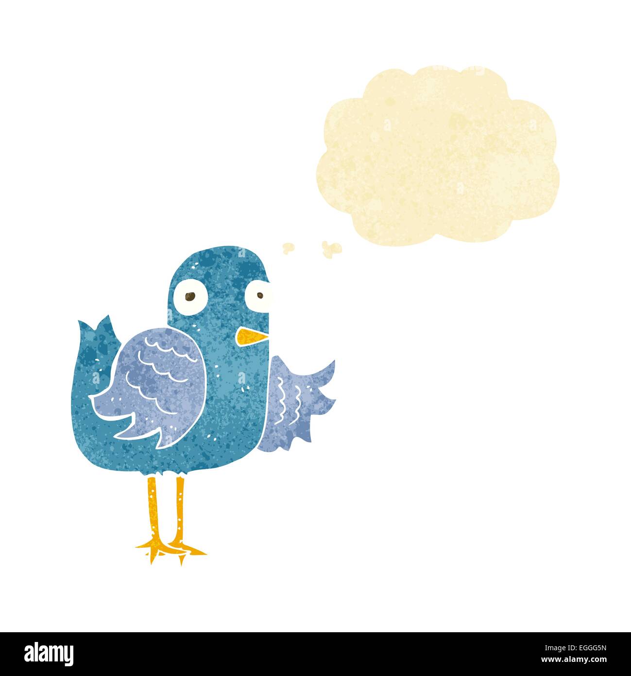 cartoon bird waving wing with thought bubble Stock Vector Image & Art ...