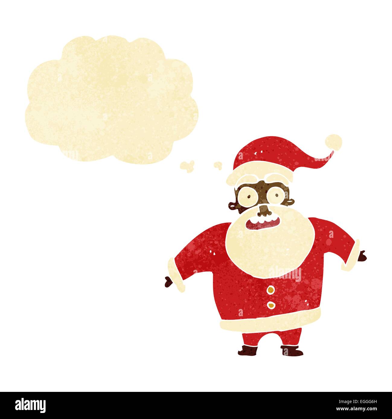 cartoon shocked santa claus with thought bubble Stock Vector Image ...