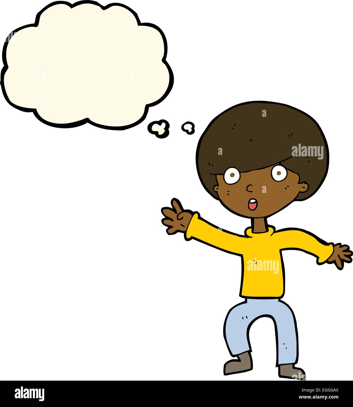 cartoon panicking boy with thought bubble Stock Vector Image & Art - Alamy
