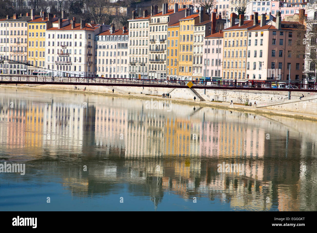 LYON FRANCE - February 2015 : The cityscape of old Lyon as seen from ...