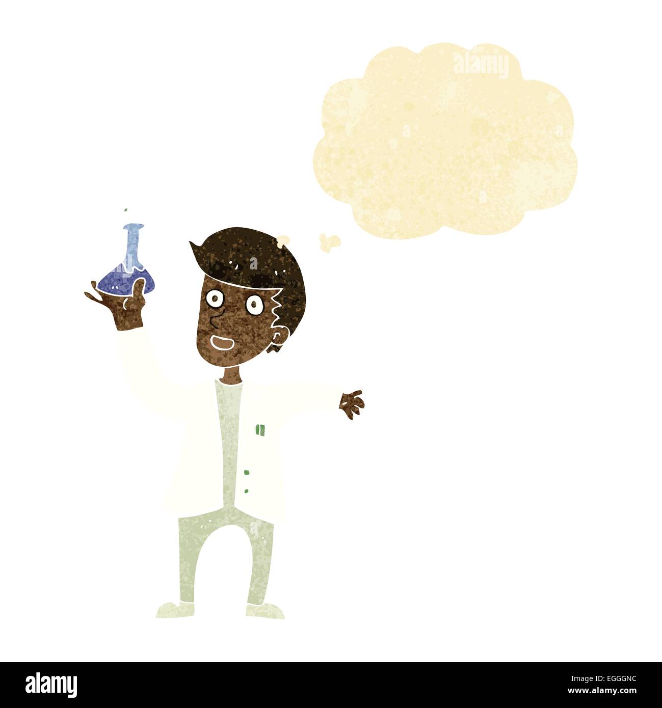 cartoon happy scientist with thought bubble Stock Vector Image & Art ...