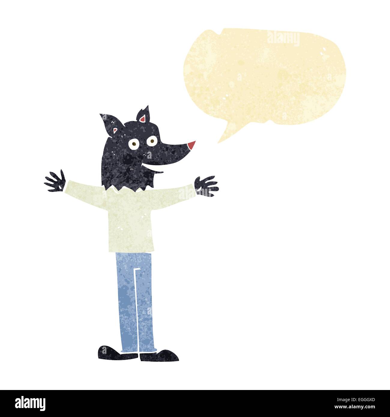 cartoon werewolf with speech bubble Stock Vector Image & Art - Alamy