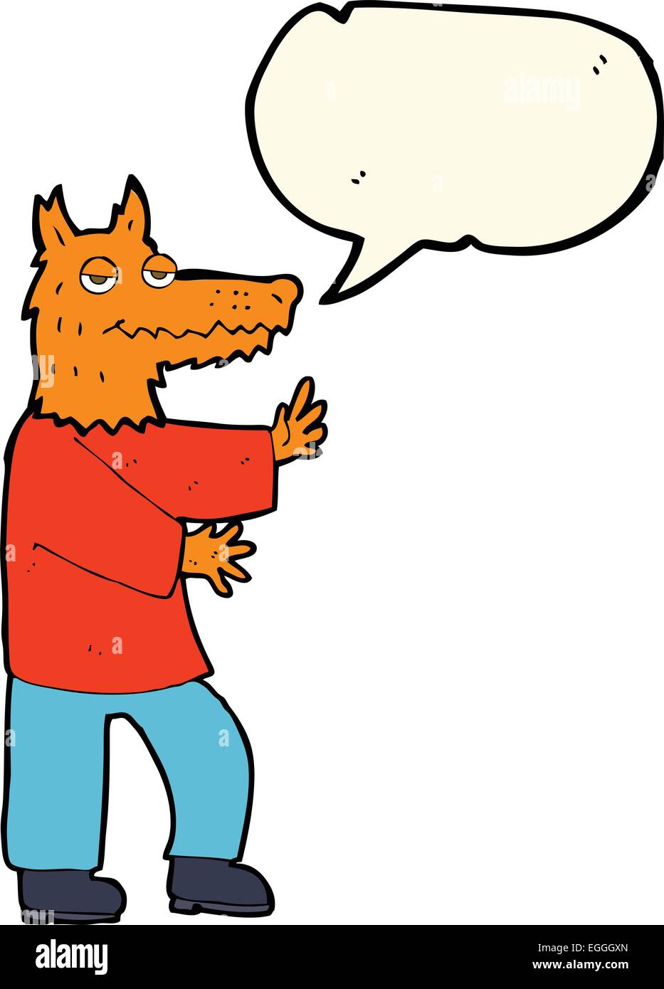 cartoon fox with speech bubble Stock Vector Image & Art - Alamy