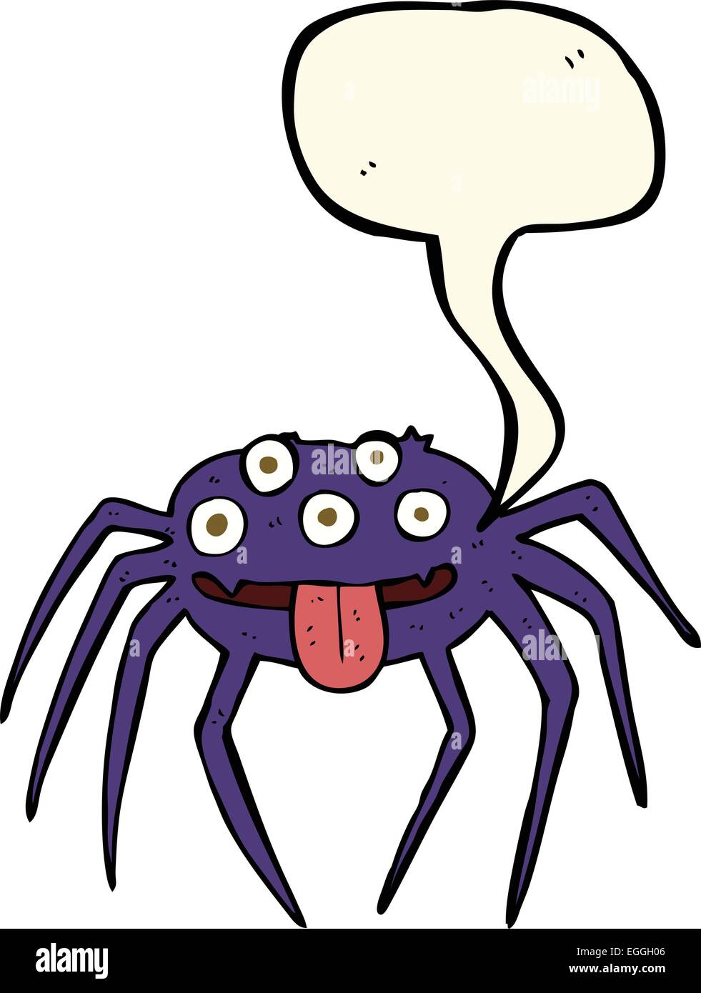 cartoon gross halloween spider with speech bubble Stock Vector Image ...