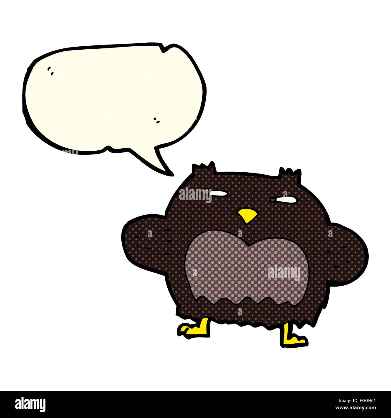 cartoon suspicious owl with speech bubble Stock Vector Image & Art - Alamy