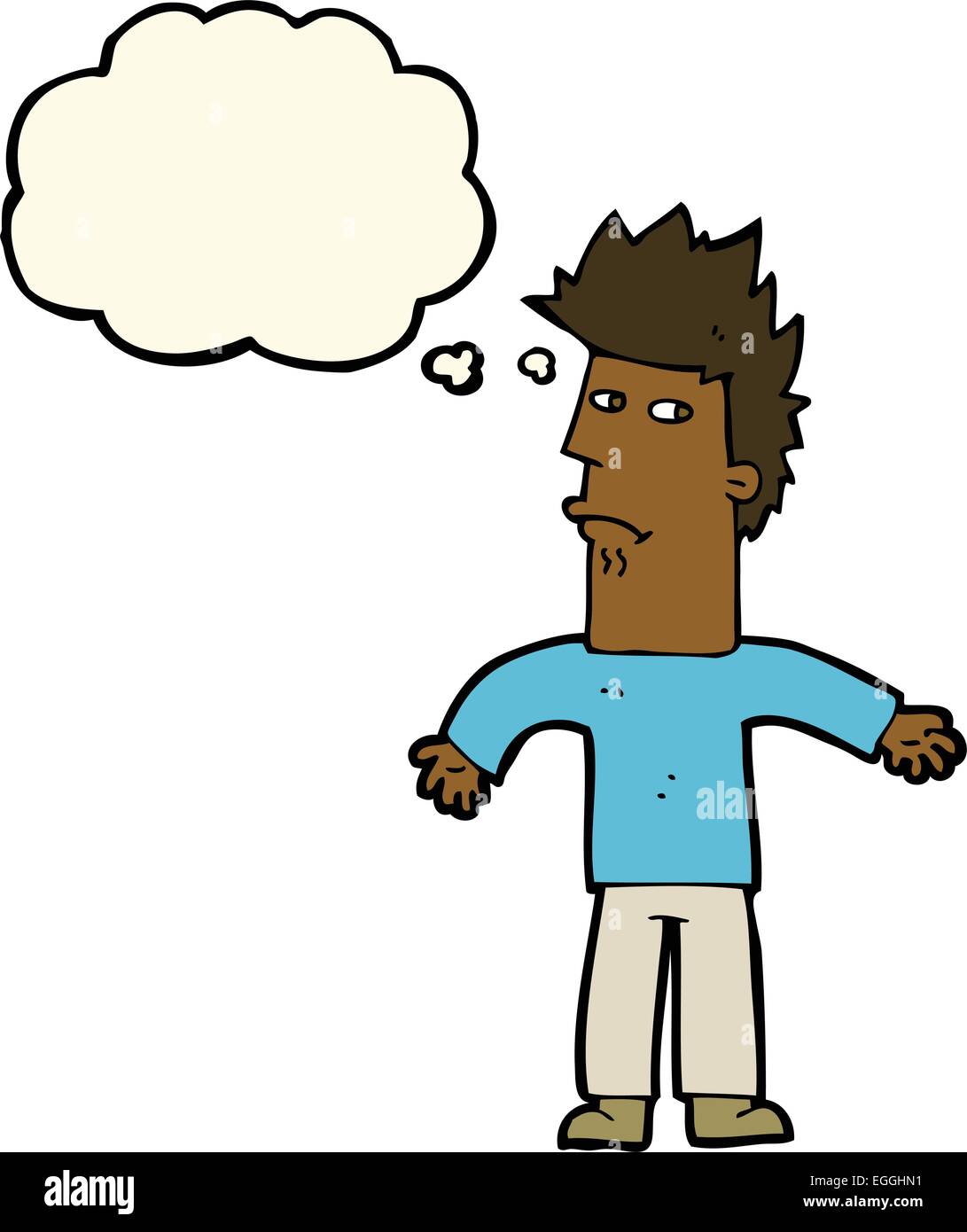 cartoon confused man with thought bubble Stock Vector Image & Art - Alamy