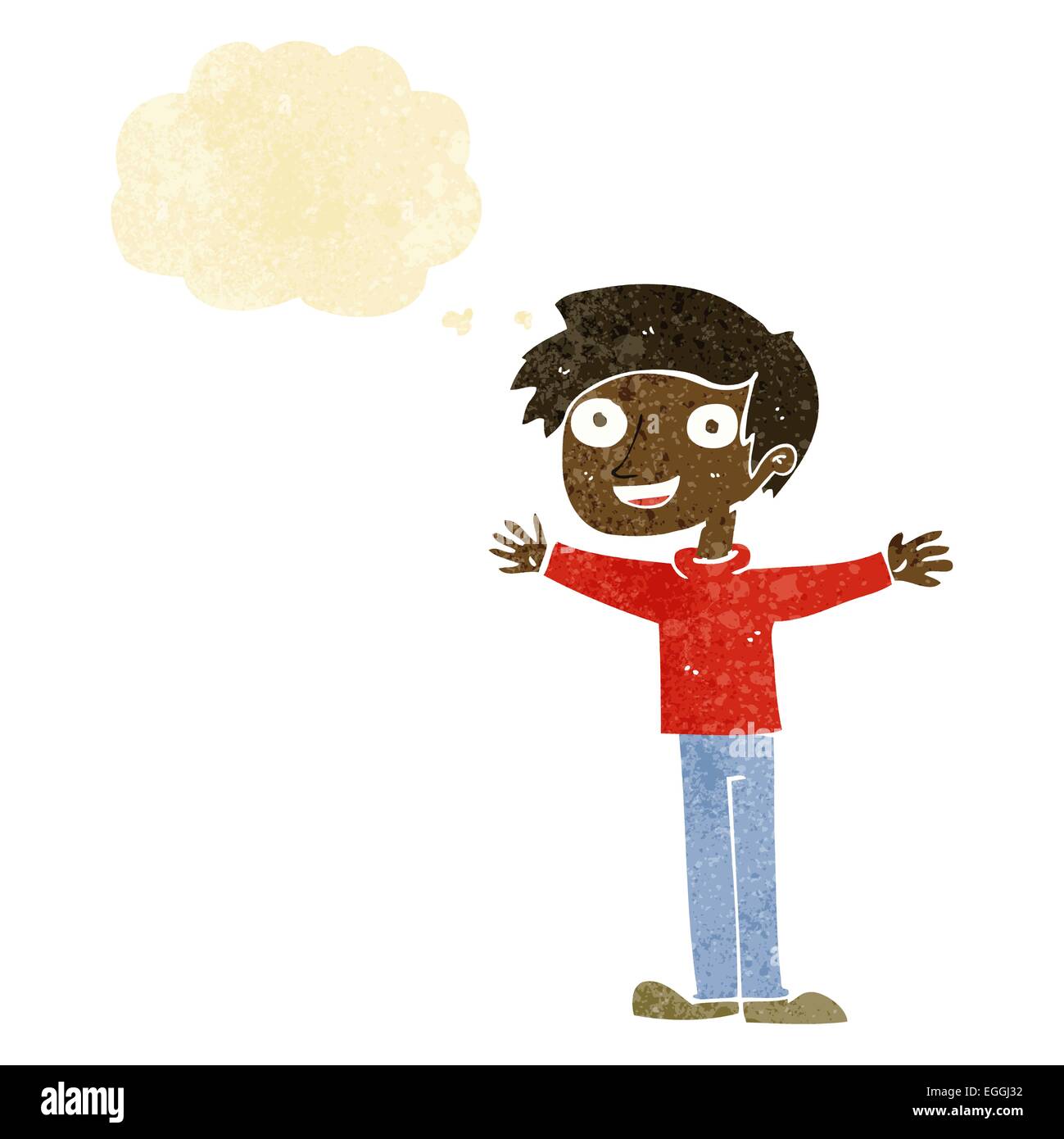 Cartoon enthusiastic man thought bubble Cut Out Stock Images & Pictures ...